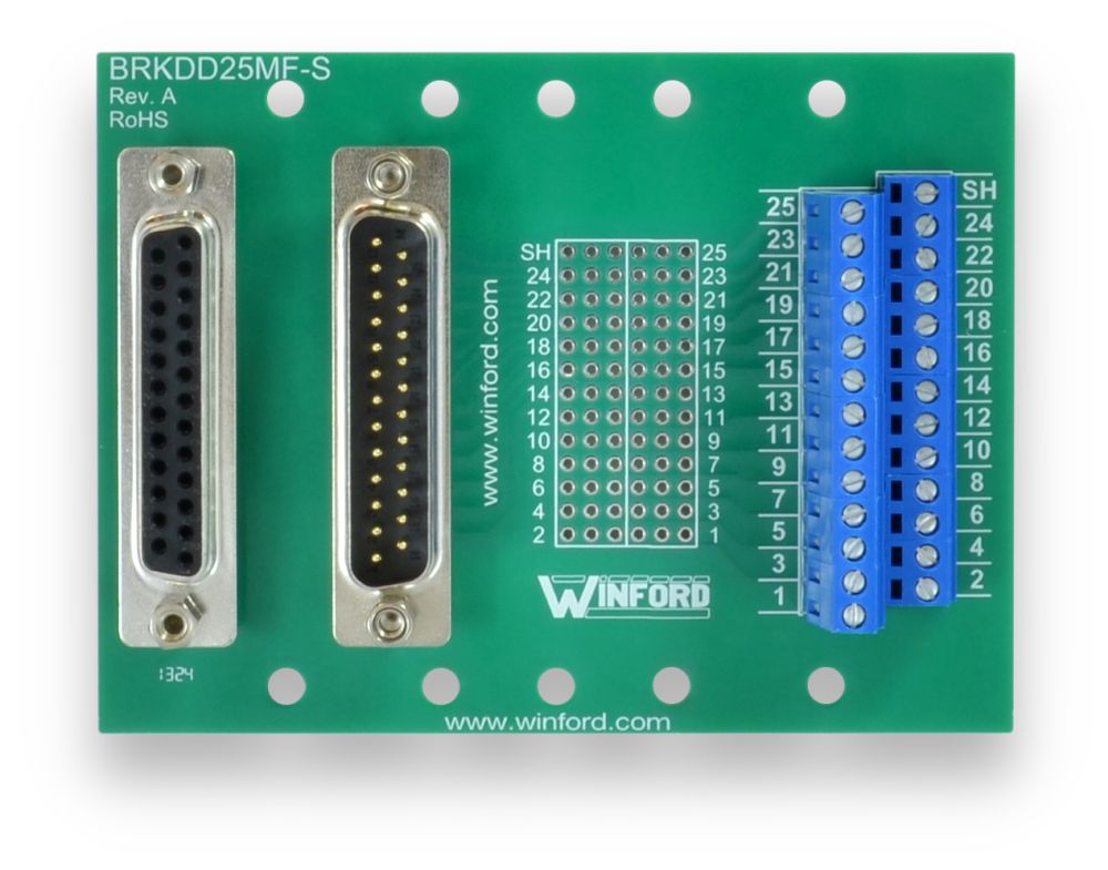 DB25 Compact Dual Breakout Boards - Winford Engineering