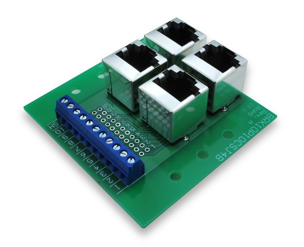 RJ50 10P10C Modular Jack Breakout/Buss Board with Screw Terminals ...