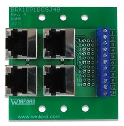 RJ50 10P10C Modular Jack Breakout/Buss Board with Screw Terminals ...
