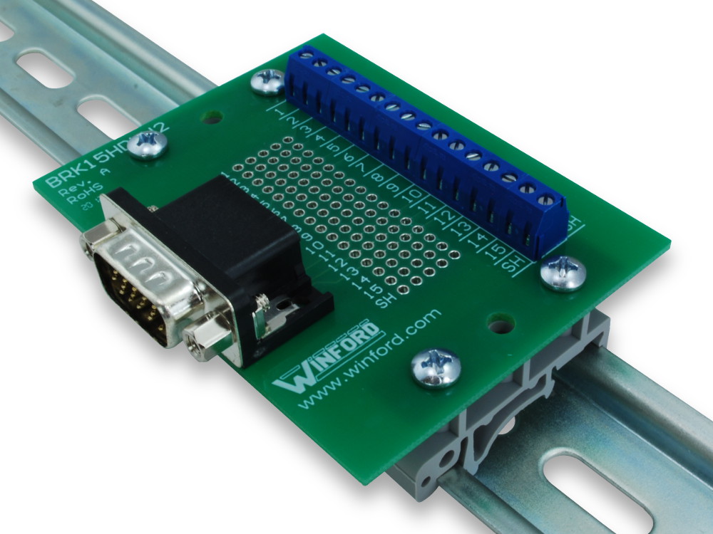 DB15HD Breakout Board with Screw Terminals - Winford Engineering