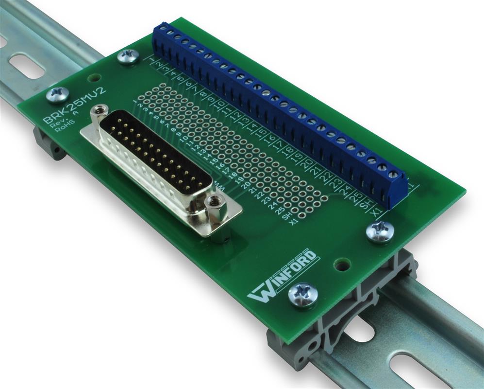DB25 Breakout Board with Screw Terminals - Winford Engineering