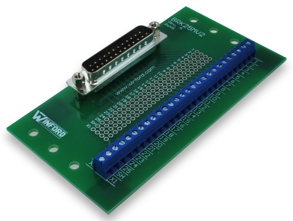 DB25 Breakout Board with Screw Terminals - Winford Engineering