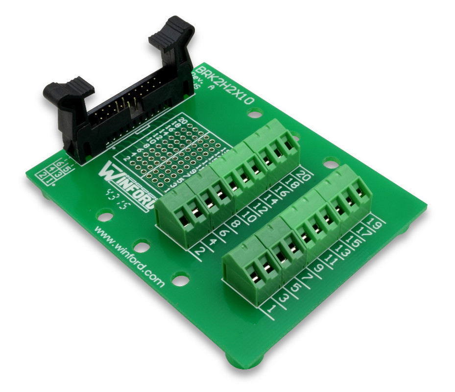 2x10 2mm Header (20 position IDC ribbon connector) Breakout Board with ...