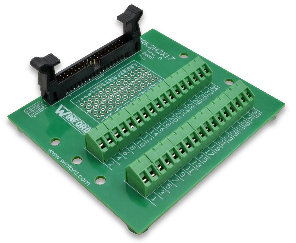 2x17 2mm Header (34 position IDC ribbon connector) Breakout Board with ...