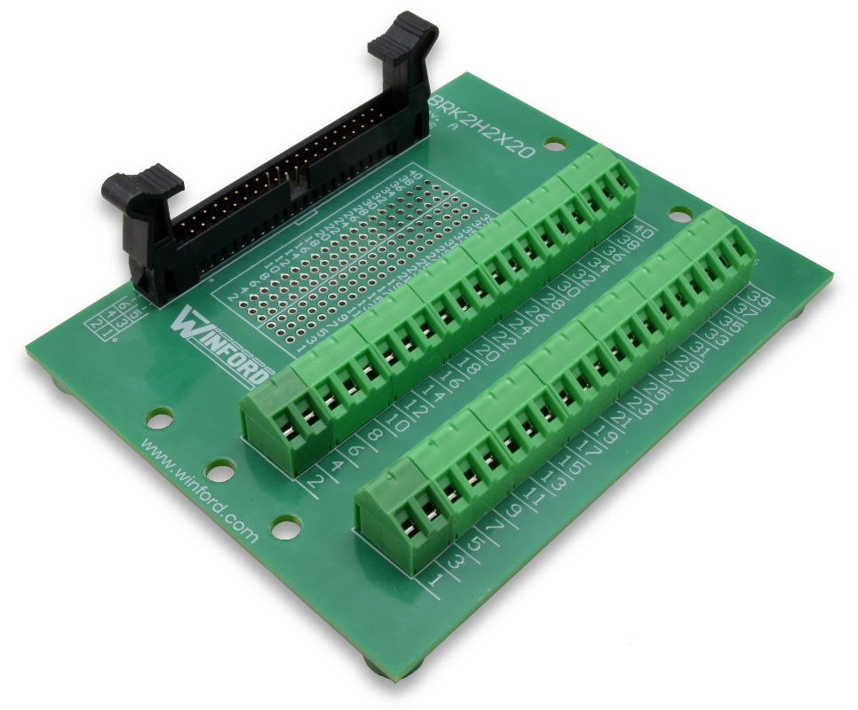 2x20 2mm Header (40 position IDC ribbon connector) Breakout Board with ...