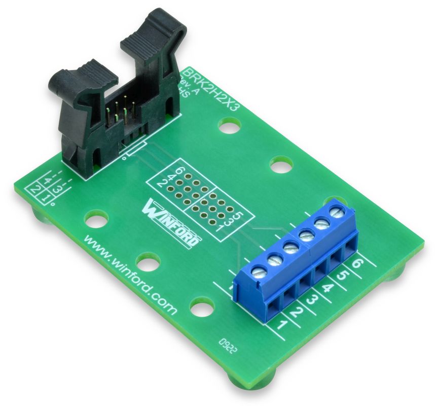 2x3 2mm Header (6 position IDC ribbon connector) Breakout Board with ...