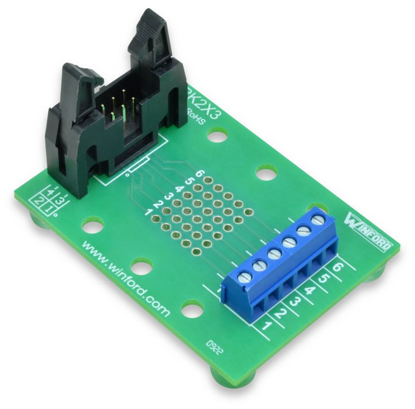 2x3 0.1" Header (6 Pin IDC Breakout Board with Screw Terminals ...
