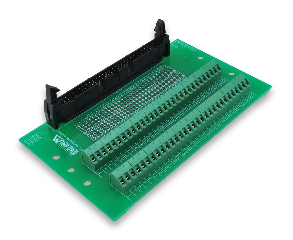 2x30 0.1" Header (60 Pin IDC Breakout Board with Screw Terminals ...