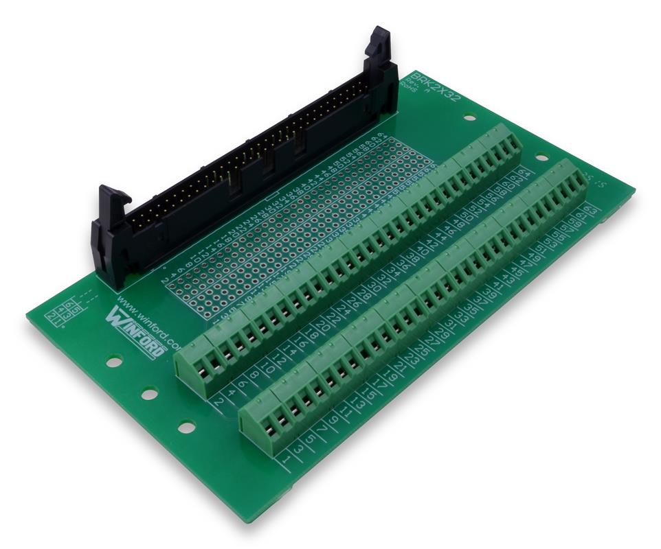2x32 0.1" Header (64 Pin IDC Breakout Board with Screw Terminals ...