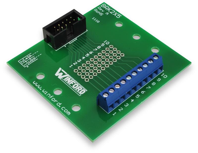 2x5 0.1" Header (10 Pin IDC Breakout Board with Screw Terminals ...