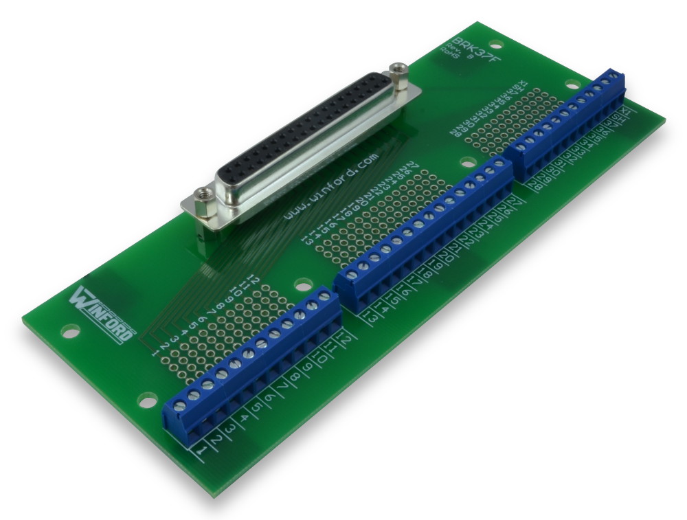 DB37 Breakout Board with Screw Terminals - Winford Engineering