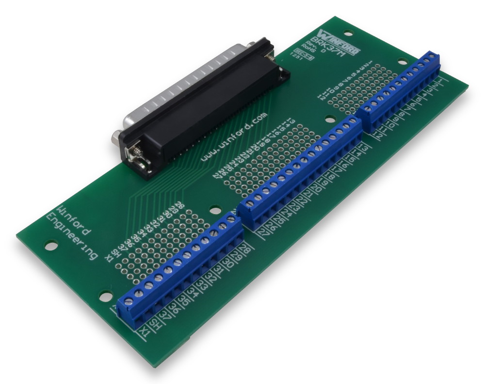 DB37 Breakout Board with Screw Terminals - Winford Engineering