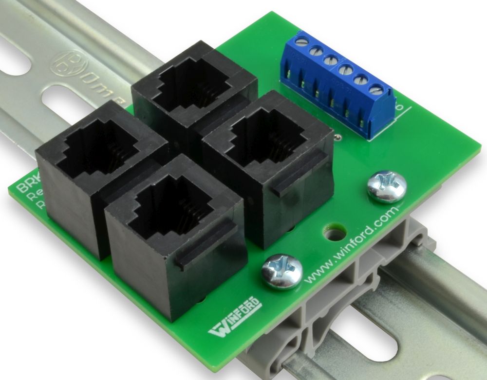 6P6C Modular Jack Breakout/Buss Board with Screw Terminals - Winford Engineering