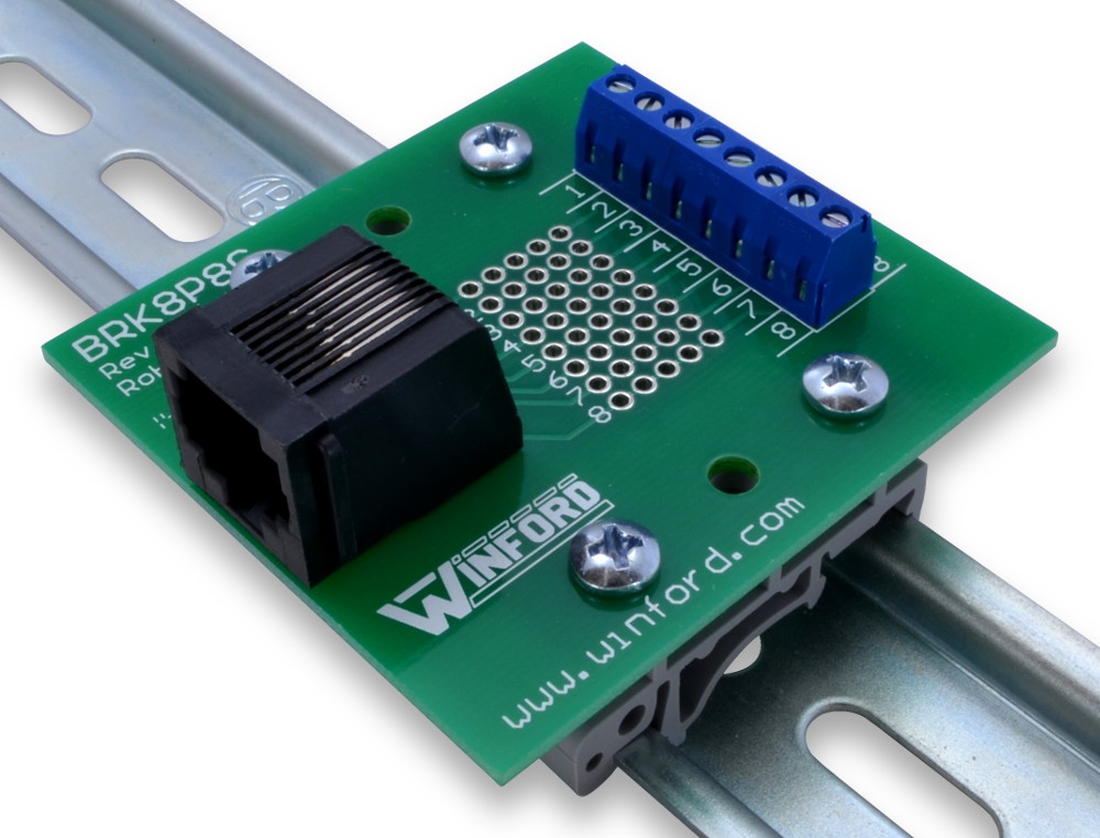 RJ45 8P8C Modular Jack Breakout Board with Screw Terminals - Winford ...