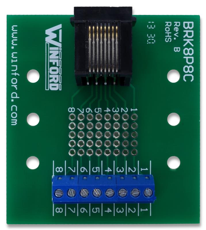 RJ45 8P8C Modular Jack Breakout Board with Screw Terminals - Winford ...