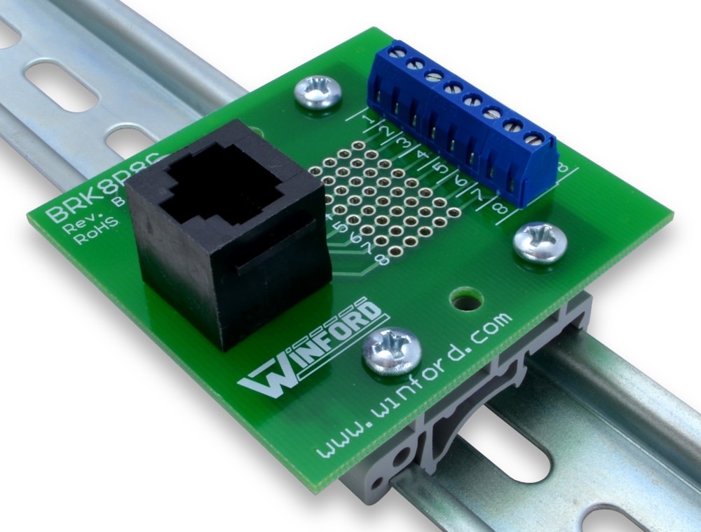 RJ45 8P8C Modular Jack Breakout Board with Screw Terminals - Winford ...