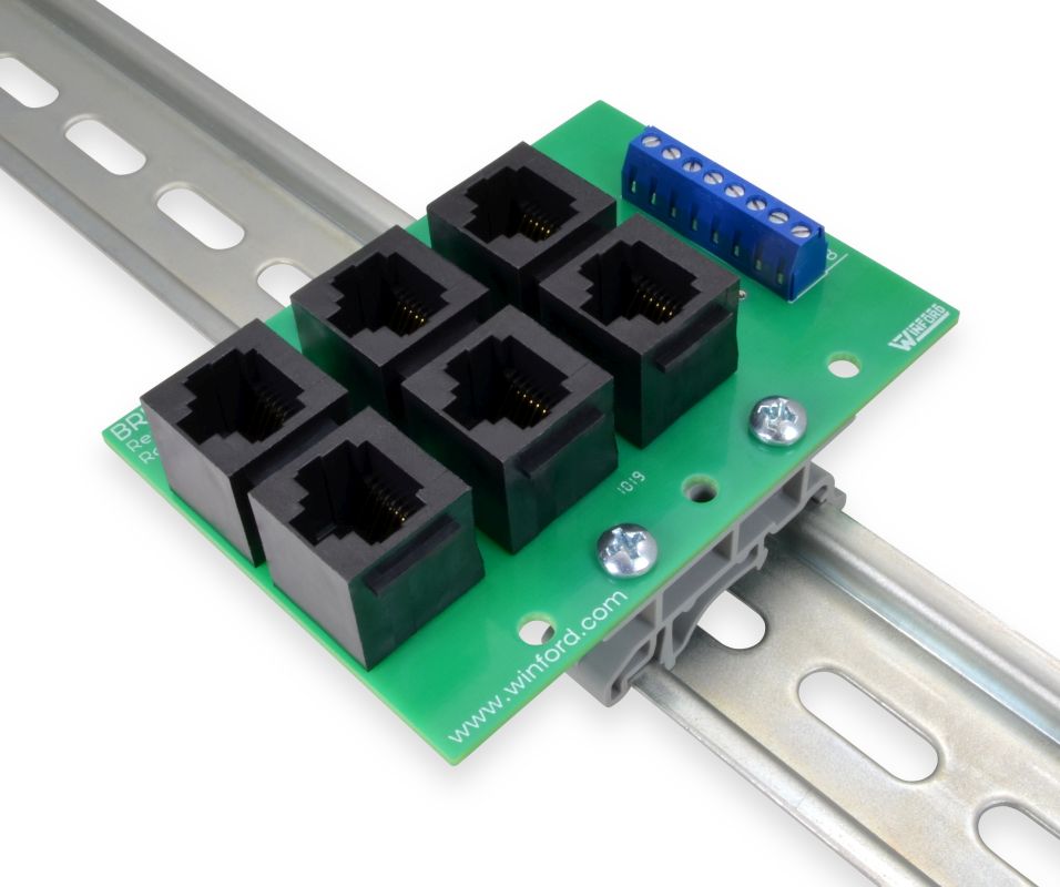 RJ45 8P8C Modular Jack 6-Way Breakout/Buss Board with Screw Terminals ...