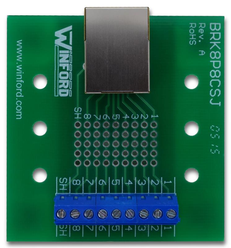 RJ45 Shielded Jack Breakout Board with Screw Terminals - Winford ...