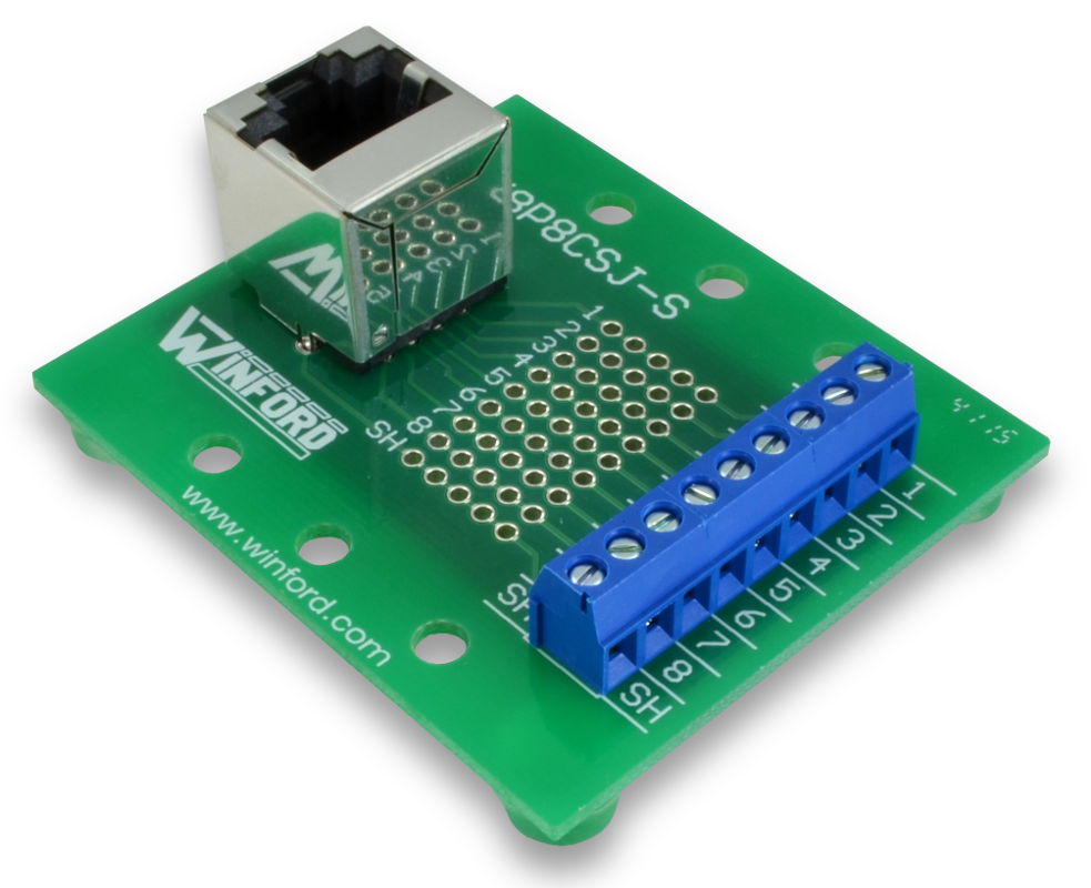 RJ45 Shielded Jack Breakout Board with Screw Terminals - Winford ...