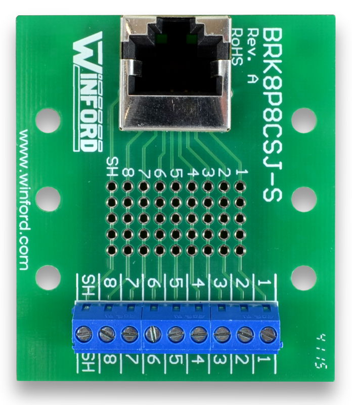 RJ45 Shielded Jack Breakout Board with Screw Terminals - Winford ...