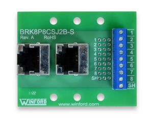 RJ45 8P8C Shielded 2-Way Modular Jack Breakout/Buss Board with Screw ...