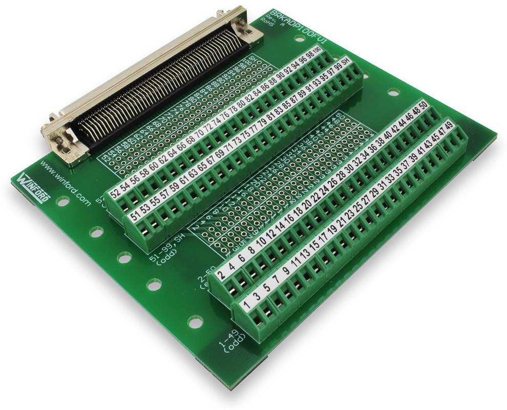 Half-Pitch DSUB 100-Pin Breakout Board with Screw Terminals - Winford ...