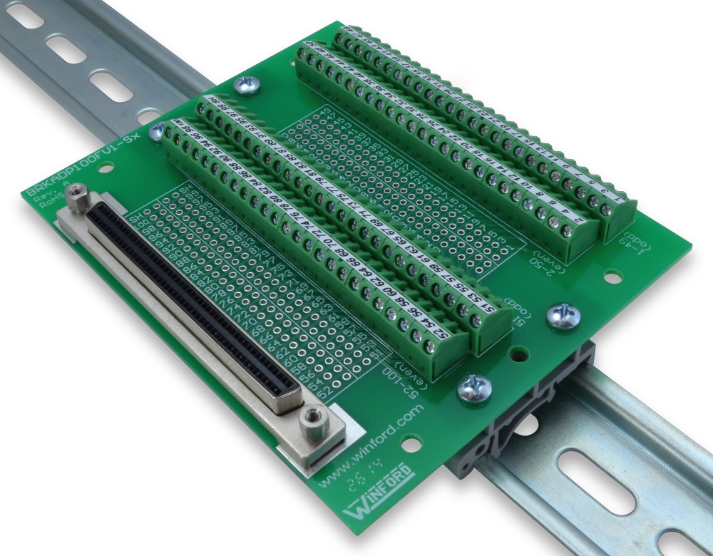 Half-Pitch DSUB 100-Pin Breakout Board with Screw Terminals - Winford ...