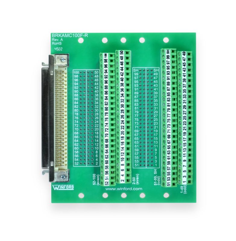 MDR 100-Pin Breakout Board with Screw Terminals - Winford Engineering