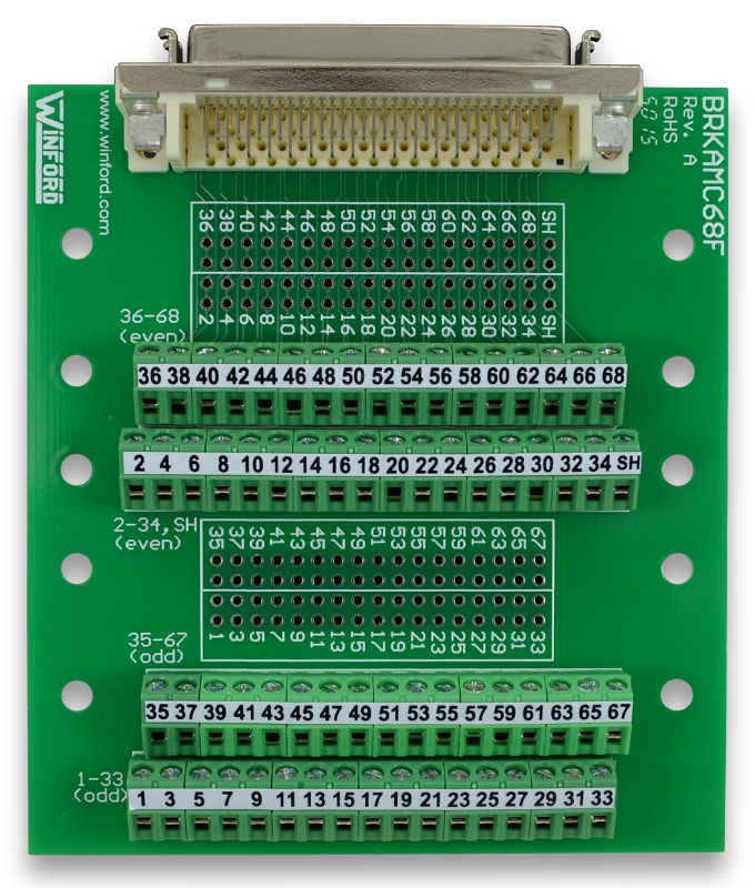 MDR 68-Pin Breakout Board with Screw Terminals - Winford Engineering