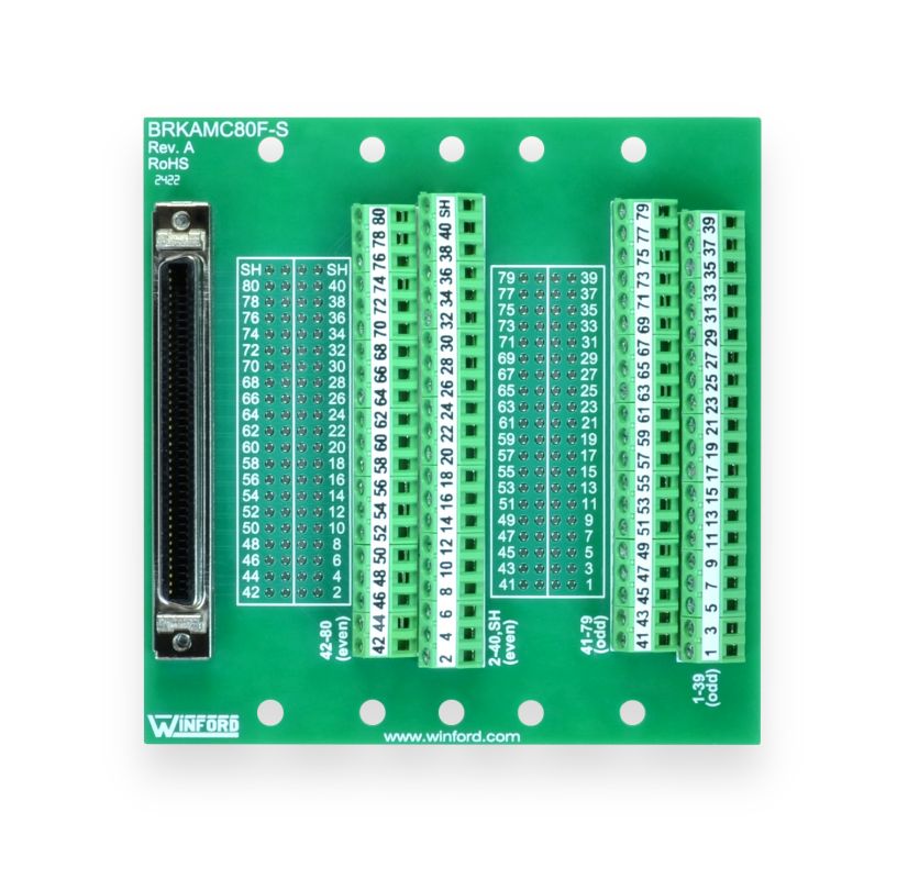 MDR 80-Pin Breakout Board with Screw Terminals - Winford Engineering