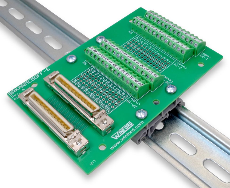 MDR 50-Pin Dual Breakout Board with Screw Terminals - Winford Engineering