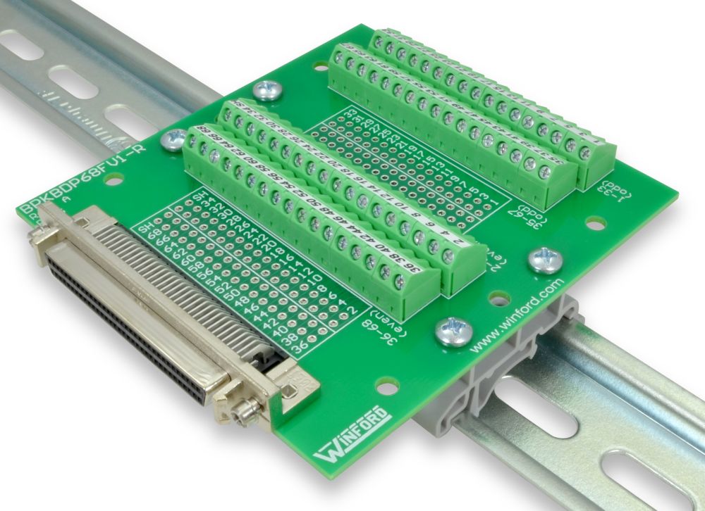 Half-Pitch DSUB 68-Pin Breakout Board with Screw Terminals - Winford ...