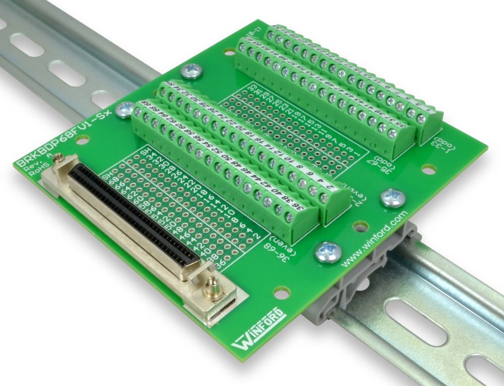 Half-Pitch DSUB 68-Pin Breakout Board with Screw Terminals - Winford ...