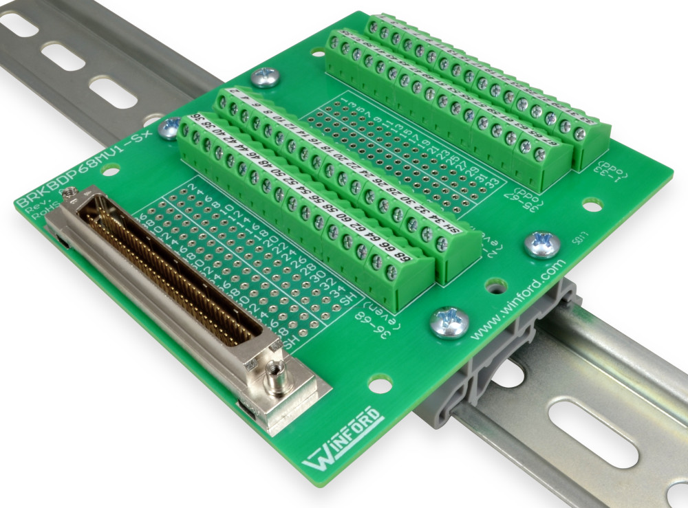 Half-Pitch DSUB 68-Pin Breakout Board with Screw Terminals - Winford ...