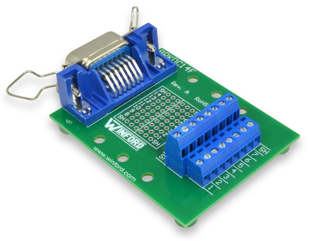 Centronics 14-Pin Breakout Board with Screw Terminals - Winford Engineering