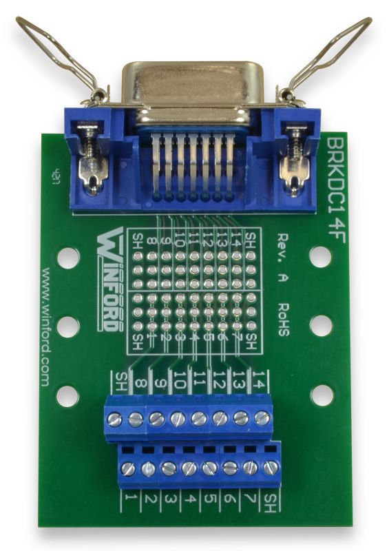 Centronics 14-Pin Breakout Board with Screw Terminals - Winford Engineering