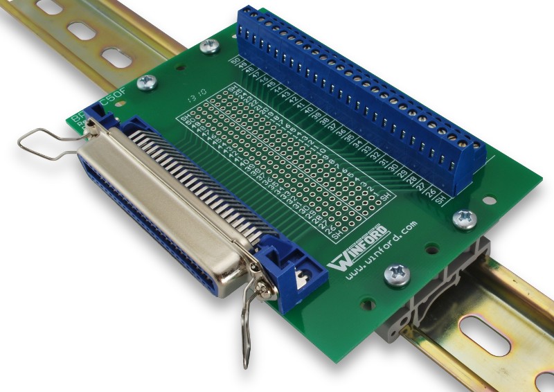 Centronics 50-Pin / Amphenol / RJ21 / CHAMP Breakout Board with Screw ...