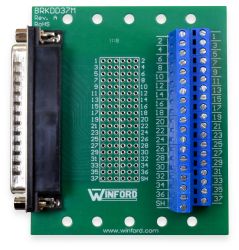 DB37 Compact Breakout Board with Double Deck Terminals - Winford ...