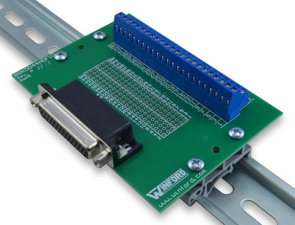 DB44HD Breakout Board with Screw Terminals - Winford Engineering