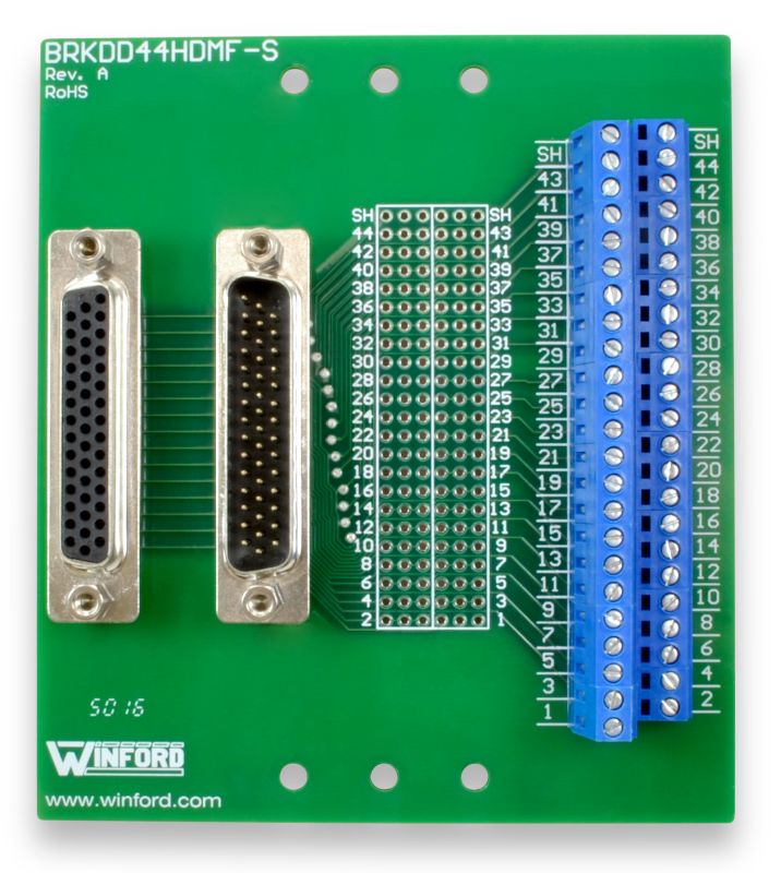 DB44HD Dual Breakout Board - Winford Engineering