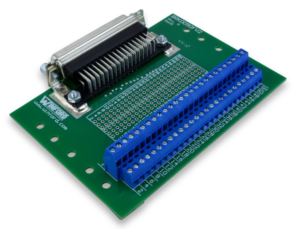 DB50 Breakout Board with Screw Terminals - Winford Engineering