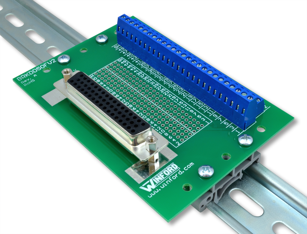 DB50 Breakout Board with Screw Terminals - Winford Engineering
