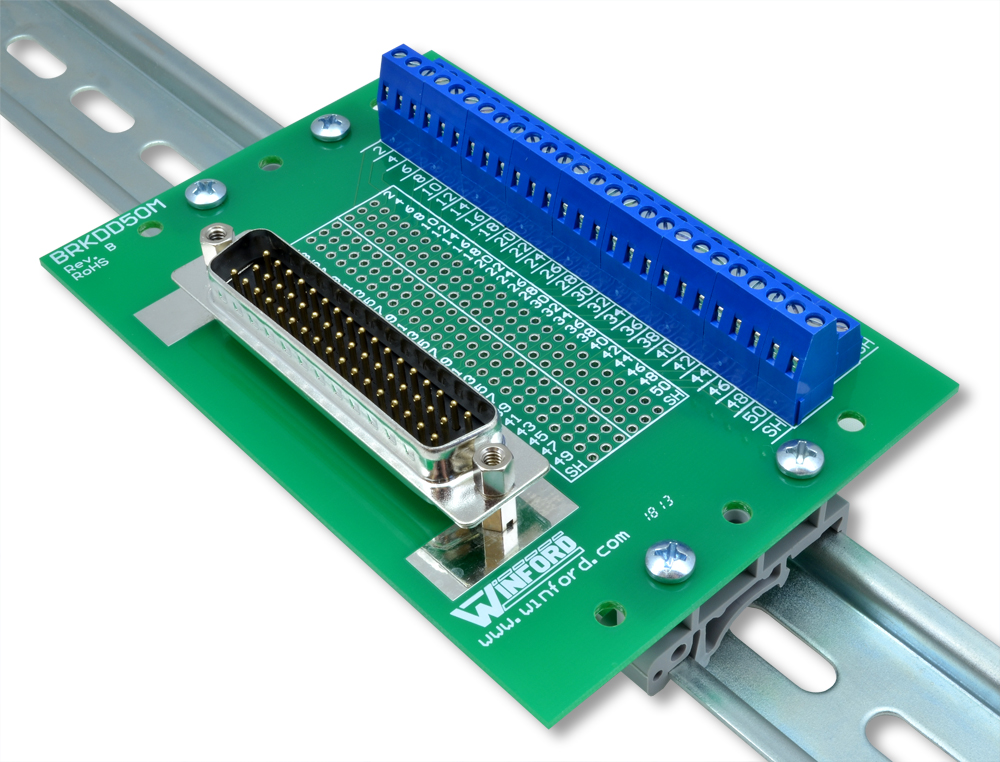 DB50 Breakout Board with Screw Terminals - Winford Engineering