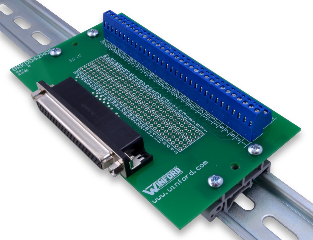 DB62HD Breakout Board with Screw Terminals - Winford Engineering