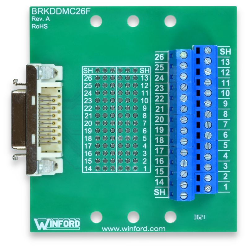 MDR 26-Pin Breakout Board with Screw Terminals - Winford Engineering