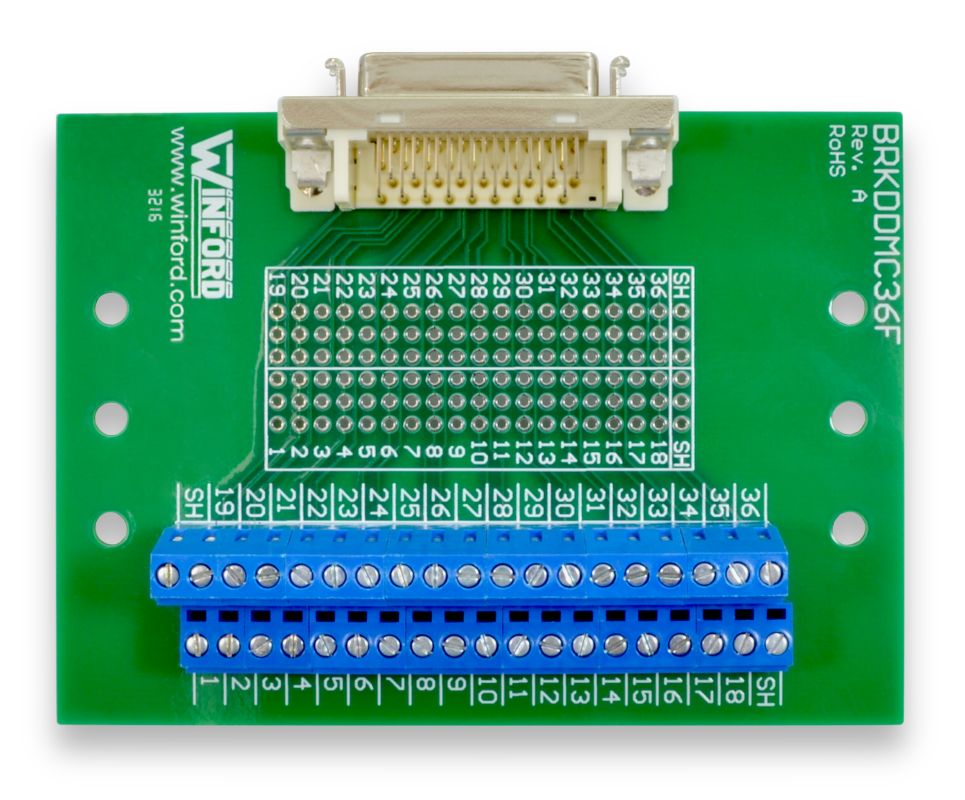 MDR 36-Pin Breakout Board with Screw Terminals - Winford Engineering