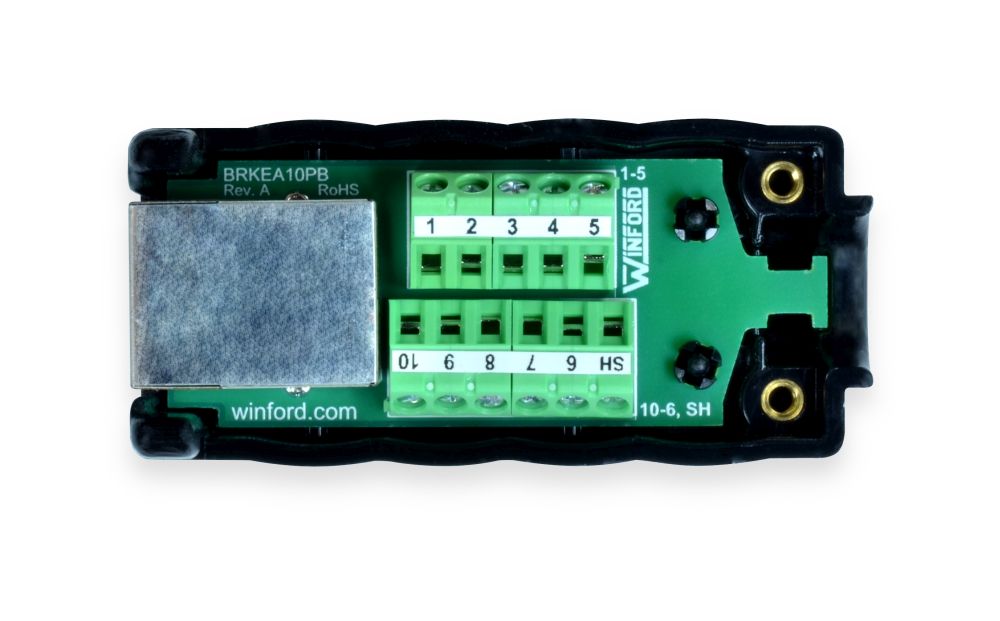 RJ50 10P10C Modular Jack Breakout Board with Case - Winford Engineering