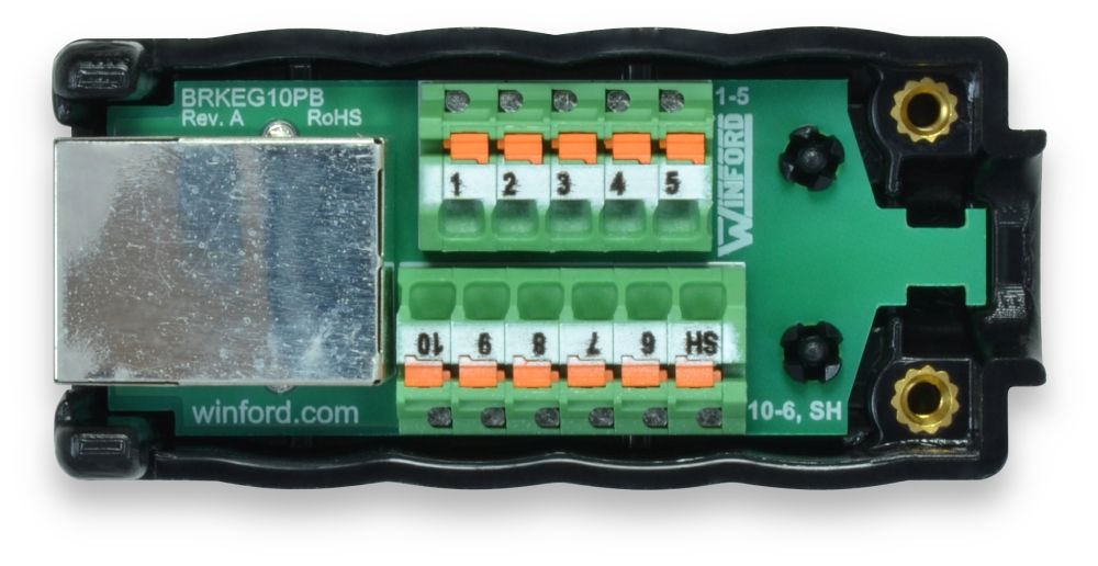 RJ50 10P10C Modular Jack Breakout Board with Case - Winford Engineering