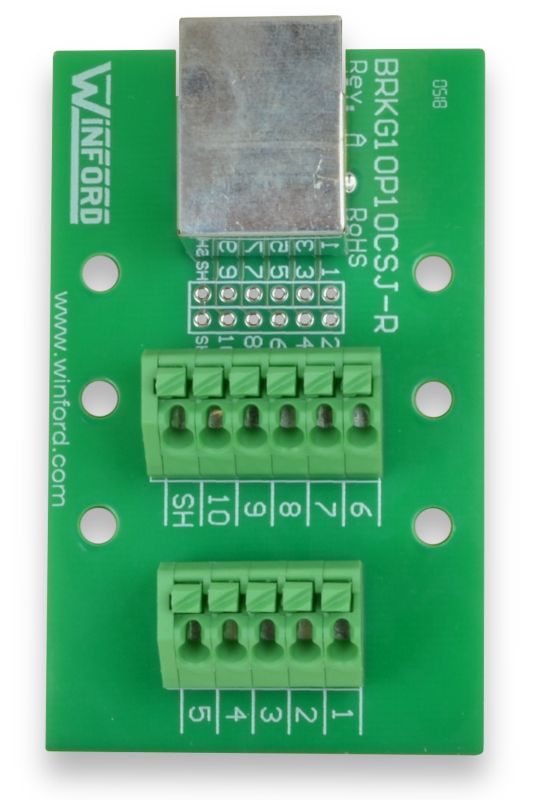 RJ50 10P10C Modular Jack Breakout Board with Spring Connection ...
