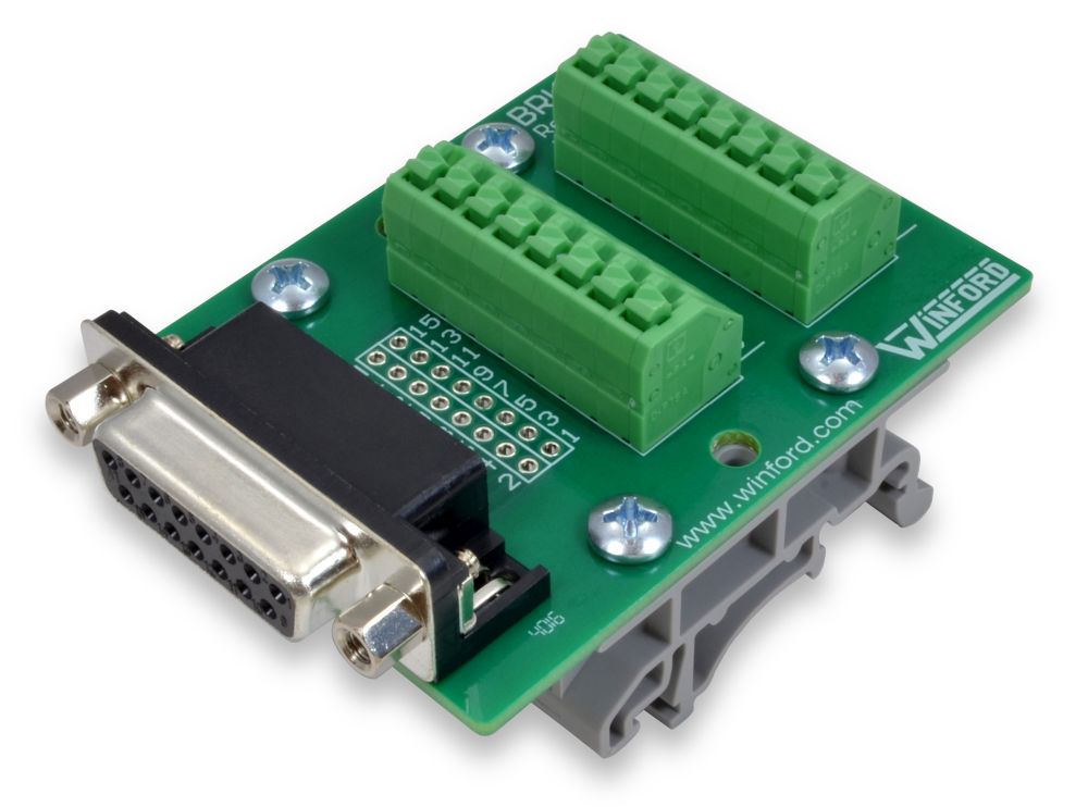 DB15 Breakout Board with Spring Connection Terminals - Winford Engineering